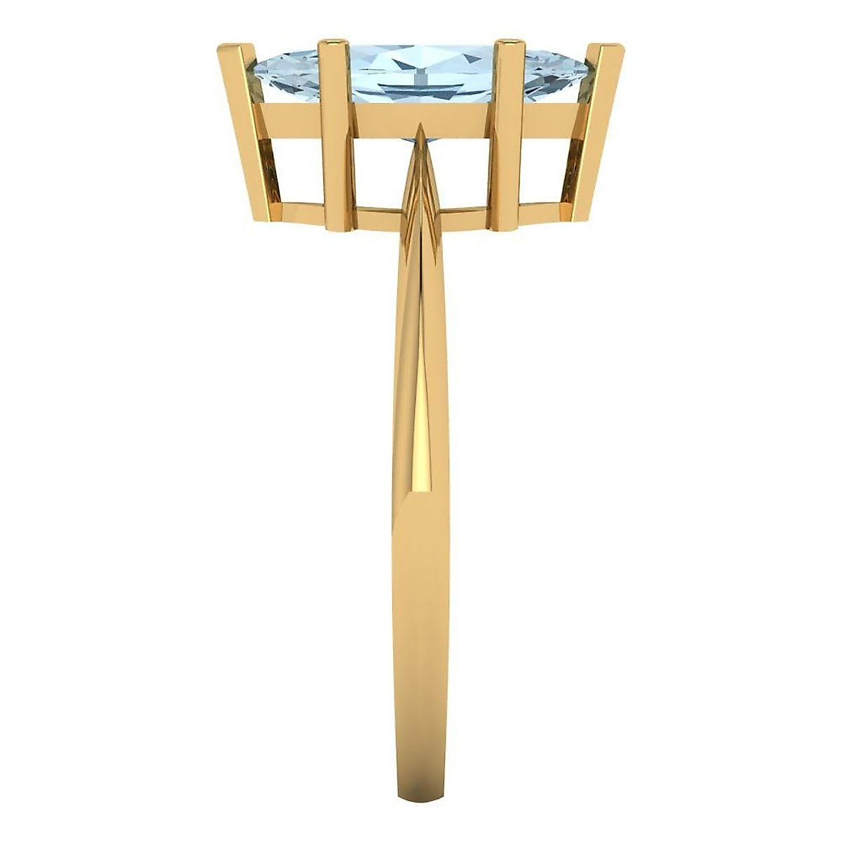 Clara Pucci 1.50 ct Marquise Cut Solitaire Aquamarine Blue Simulated Diamond Bridal Designer Anniversary Engagement Ring 14k Yellow Gold