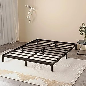 Maenizi 8 Inch Full Size Bed Frame No Box Spring Needed, Heavy Duty Metal Platform Bed Frame Full Support Up to 3000 lbs, Easy Assembly, Noise Free, Black