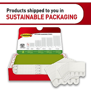 Command Picture Hanging Strips Variety Pack, Damage Free Hanging Picture Hangers, No Tools Wall Hanging Strips for Living Spaces, White, 10 Small Pairs and 8 Medium Pairs(32 Strips)