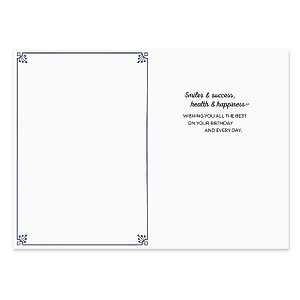 Hallmark Business (100 Pack) Birthday Cards (Elegant Cake on Navy) for Customers, Clients, Members, Groups, Associations, Organizations, Churches, Patients