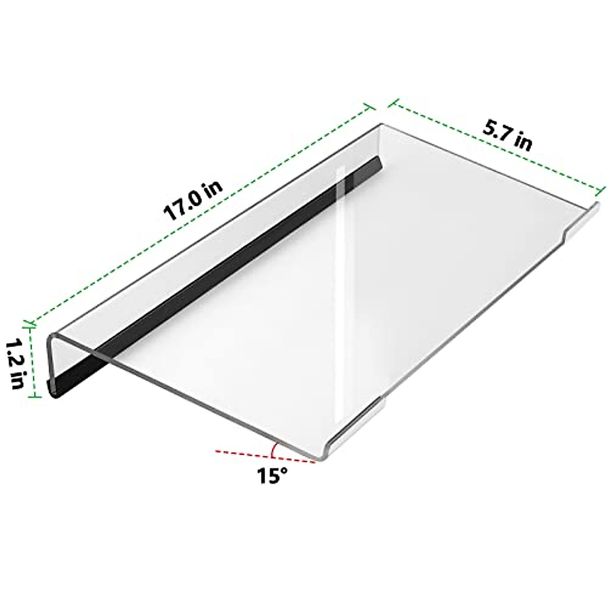 Egchi Computer Keyboard Stand PC Keyboard Stand, Acrylic Tilted Keyboard Stand for Ergonomic Typing Clear Keyboard Tray for Easy Typing and Working, Keyboard Holder with Silicone Non-Slip Case