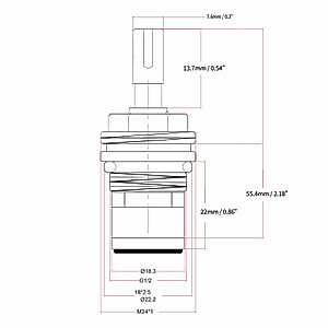 Faucet Cartridges for Hansgrohe Replacement Parts, Compatible with Grohe Shower Cartridge Kitchen Faucet Parts, Hot Cartridge Widespread Faucet Valve 1-Inch Spare Part in 94009000