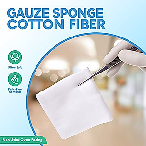 HEALQU Gauze Pads, 2"x2" Pack of 200, 8 Ply - Non-Sterile Woven Surgical Sponges for Wound Dressing, Debridement, Cleaning, Prepping - Medical Gauze Sponges,