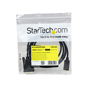 StarTech.com 6ft (1.8m) DisplayPort to DVI Cable - 1080p Video - Active DisplayPort to DVI Adapter Cable - DisplayPort to DVI-D Cable Single Link - DP 1.2 to DVI Monitor Cable Converter (DP2DVIMM6BS), Black