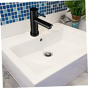 Veemoon Basin Faucet Waschtischarmatur School Faucets Bathroom Tap Kitchen Faucets One Hole Faucet Black Finish Faucet Vanity Faucet Lavatory Faucet Bath Mixer Tap Stainless Steel Sink Tub