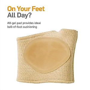 NatraCure Gel Metatarsal Pads Forefoot Cushioning - Metatarsalgia Foot Pads for Ball of Foot Pain Relief for Men & Women - Ball of Foot Cushions, Forefoot Pads for Mortons Neuroma -1 Pair - SM/M
