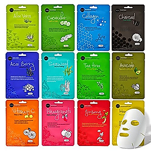 Celavi Essence Face Mask Paper Sheet Korea Skin Care Moisturizing 12 Pack Classic Facial Beauty