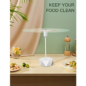 Fly Repellent Fans for Tables, Portable, Soundless, Holographic Blades, for Picnic, Party, Restaurant, Kitchen, BBQ (Standard, White)