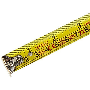 Amazon Basics Self-Locking Tape Measure - 16-Feet (5-Meters), Inch/Metric Scale, MID Accuracy
