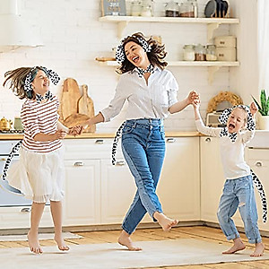 Krgiqn 3 Pack Dalmatian Dog Costume Set,Puppy Ears Black and White Dog Headband,Bow Tie Tail Head Hoops Costume Kit Accessories for Kids Halloween Christmas Cosplay,Party Decoration