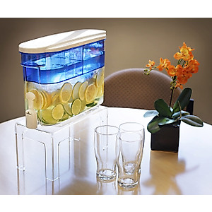The Beverage Butler Countertop Water Filter Pitcher Stand - Clear Heavy Duty Acrylic Frame - 12" x 6" x 6" - Compatible with Brita UltraMax, PUR Ultimate and, ZeroWater ZD018