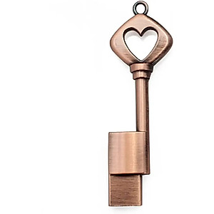 128GB USB 2.0 Flash Drive Metal Heart Key Ring Shape Waterproof Keychain USB Pen Drive Memory Stick Thumb Drives Pendrive