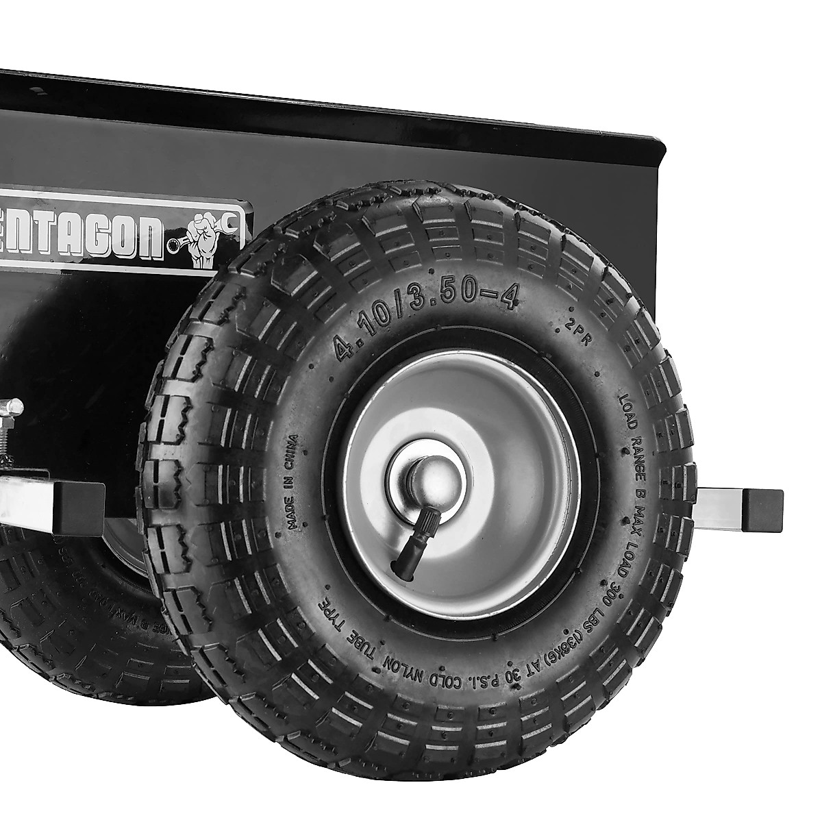 Drywall Cart - Lumber, Wood Paneling, and Plywood Carrier Holds up to 600lbs - Door Dolly with 10-inch Inflatable Wheels by Pentagon Tools (Black)