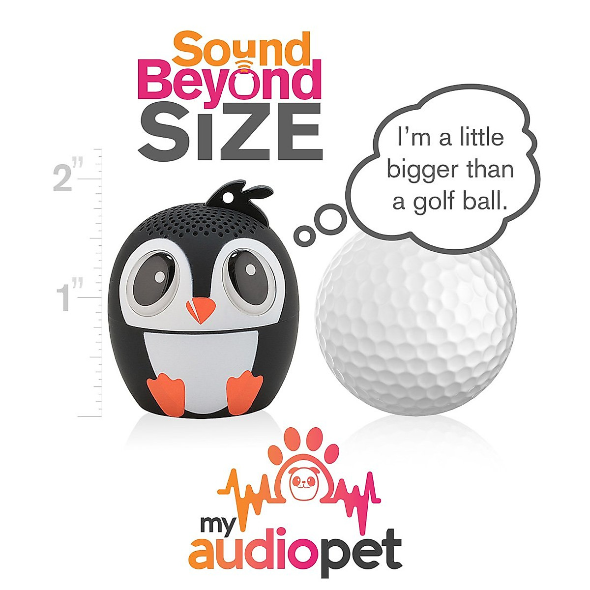 My Audio Pet Penguin Mini Bluetooth Animal Wireless Speaker for Kids of All Ages - True Wireless Stereo Technology – Pair with Another TWS Pet for Powerful Rich Room-Filling Sound - (ICE ICE Baby)