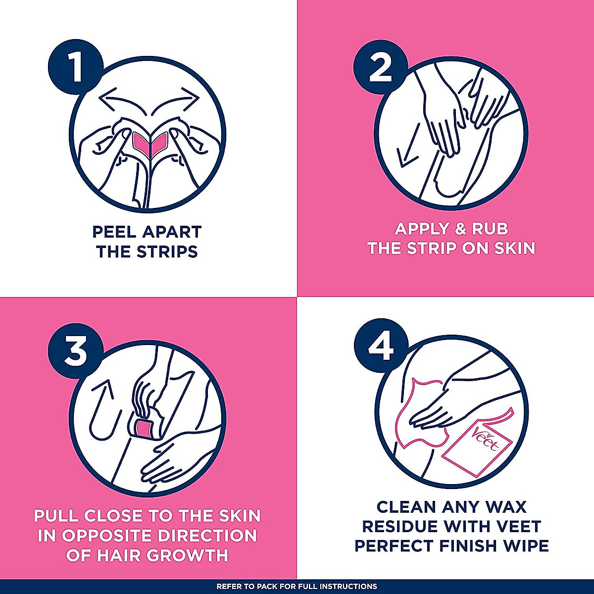 Veet Leg and Body Hair Remover Cold Wax Strips, 40 ct (Pack of 3)