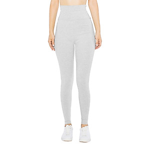 American Apparel Women's Cotton Spandex Jersey High-Waist Leggings, Heather Grey, Small