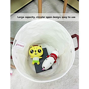 QUEENLALA Large Storage Basket,Laundry Hamper/Bathroom/Home Decor/Collapsible Round Storage Bin,Boys and Girls Hamper/Boxes/Clothing（Golden Unicorn）