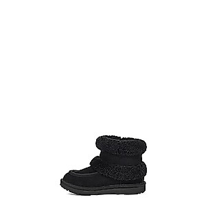 UGG Unisex-Child Ultra Mini Ugg Fluff Boot, Black, 13 Little Kid