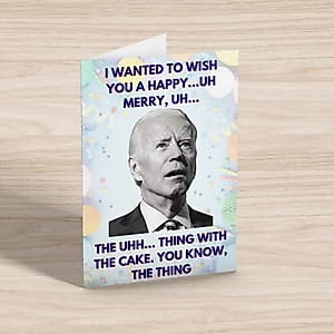 Pesky Patriot Funny Joe Biden Let’s Go Brandon Birthday Card | Hilarious Biden Political Gag Gift for Bday | Great for Republicans or Anti-Biden People