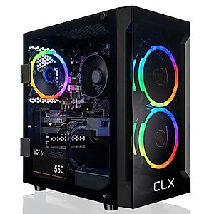 CLX Set Gaming Desktop - AMD Ryzen 7 5700X 3.4GHz 8-Core Processor, 16GB DDR4 Memory, GeForce RTX 3050 8GB GDDR6 Graphics, 500GB SSD, 2TB HDD, WiFi, Windows 11 Home 64-bit