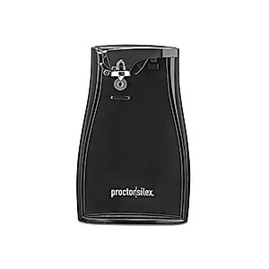 Proctor Silex Power Electric Automatic Can Opener for Kitchen with Knife Sharpener, Twist-off Easy-Clean Lever, Cord Storage, Black (75217PS)