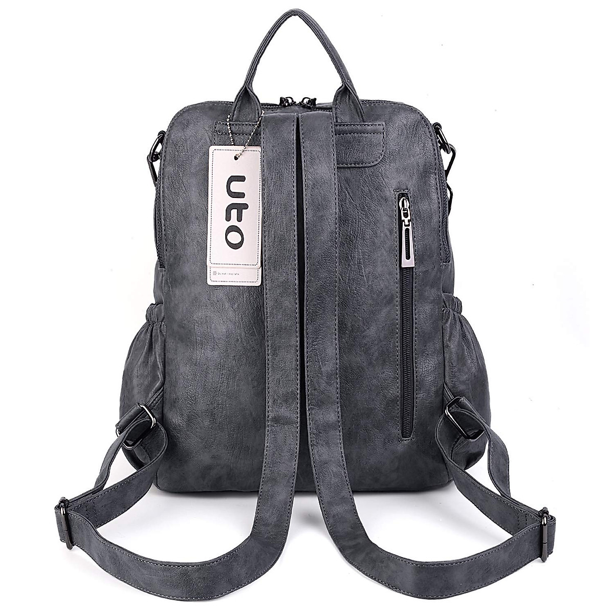 UTO Women Backpack Purse Leather Vegan Ladies Fashion Designer Rucksack Convertible Travel Shoulder Bag with Tassel