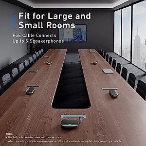 AnkerWork SR500 Conference Speaker and Microphone with Deep Learning, 8 Mics, 48 kHz, Connect 5 Speakerphones in Daisy Chain, AI Noise Cancellation, Premium Pickup in Conference Rooms Up to 45 People