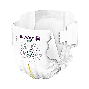 Bambo Nature Overnight Baby Diapers (Sizes 3 TO 6), Size 6, 80 Count