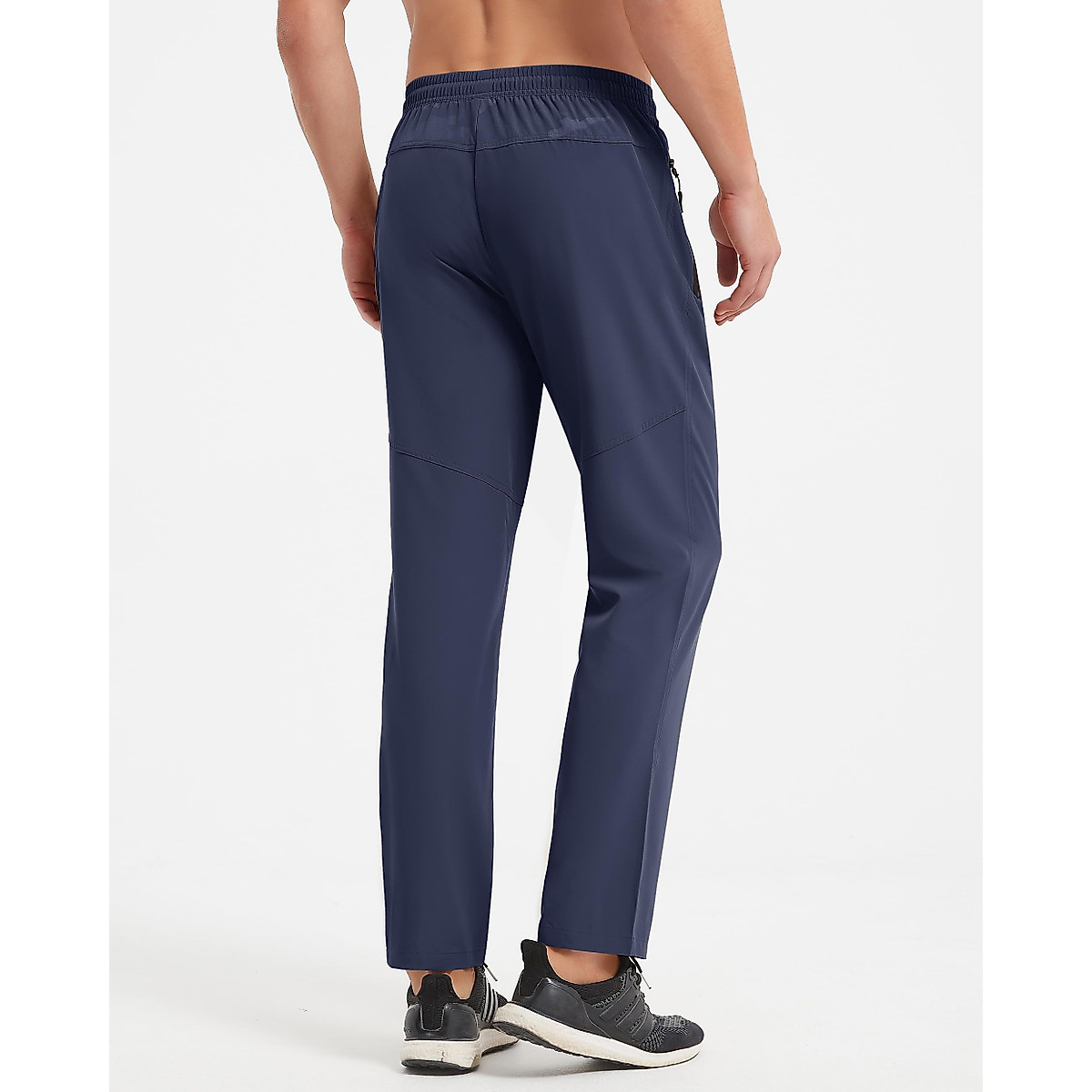 BIYLACLESEN Mens Sweatpants with Pockets Joggers for Men Sweat Pants Hiking Waterproof Pants Quick Dry Athletic Track Workout Pants Dark Blue 38