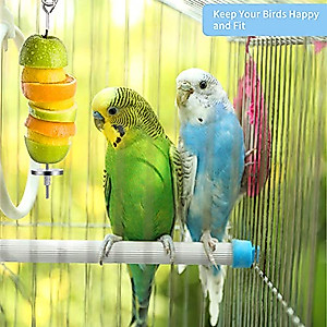 3Pcs Bird Food Holder, Bird Feeder Toy, Stainless Steel Small Animal Fruit Vegetable Stick Skewer, Foraging Hanging Food Feeding Treating Tool for Parrots Cockatoo Cockatiel Cage