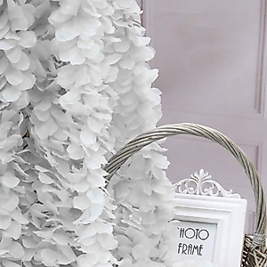 Windyus Artificial Fake Wisteria Vine Ratta Hanging Garland Silk Flowers--20 Pack 3.3 Feet Hanging Flower Wedding Party Home Garden Outdoor Ceremony Floral Décor Extra Long and Thick (Pure White)