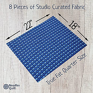 Needles Quilt Studio - 8 Fat Quarters 22" X 18" (Beach House) | Cotton Quilting Fabric Bundles - Quarter Yard Material for Sewing & Quilters - Precut Bundle Pattern Cloth Packs