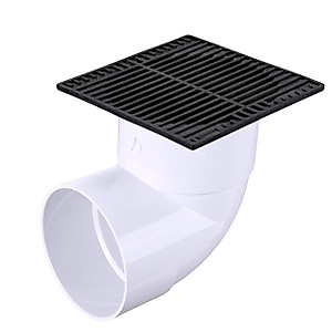 NDS 970 Square Grate Spee-D Catch Basin 6 in. Drain Pipes & Fittings, 9 in, Black Plastic