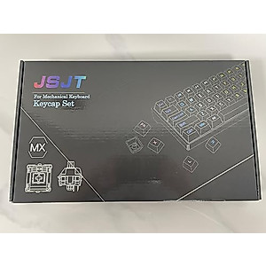 JSJT Ink Lotus Keycaps 140 Keys OEM Profile Keycaps PBT Dye Sublimation Keycaps for ANSI/ISO Layout Cherry MX Switch Mechanical Gaming Keyboards GK61/68/87/96/104/108 (with 6.25u spacebar)