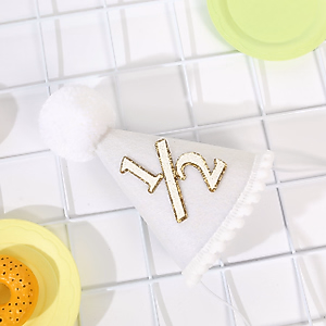 Boho Half Birthday Conical Cap - Natural 6 Month Celebration Hat with Milky White Color for Birthday Celebration