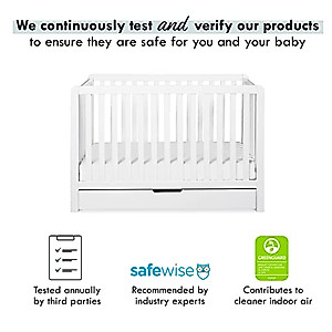 Carter's by DaVinci Colby 4-in-1 Convertible Crib with Trundle Drawer in White, Greenguard Gold Certified, Undercrib Storage