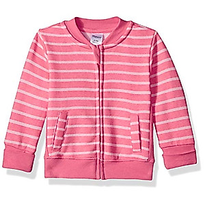 Hanes unisex baby Ultimate Zippin Fleece Jacket Sweatshirt, Pink Stripes Print, 12-18 Months US