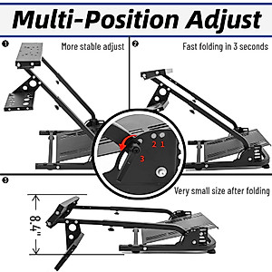 Minneer PRO Racing Wheel Stand Height Adjustable with Shifter Upgrade for Logitech G25,G27,G29,G920,G923,Thrustmaster TMX, T80, Gaming Steering Simulator Cockpit Wheel and Pedals Not Included