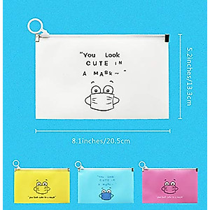 8 Pieces Plastic Face Covering Organizer Reusable Keeper Folder Portable Face Covering Storage Bag Storage Pouch Clip with Zipper