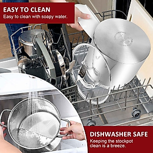 Herogo 12-Quart 18/10 Stainless Steel Stock Pot with Lid, Large Heavy Duty Soup Pot Compatible with Electric, Gas, Induction and Gas Cooktops, Dishwasher Safe