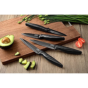 JJOO Paring knife, 8 PCS Paring Knives With Sheath, 4 & 4.5 inch Fruit and Pairing Knife, German Steel Kitchen Knife, Paring Knife Set for Home and Restaurant