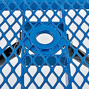 Global Industrial 4' Rectangular Expanded Metal Picnic Table, 48" L x 62" W,Blue