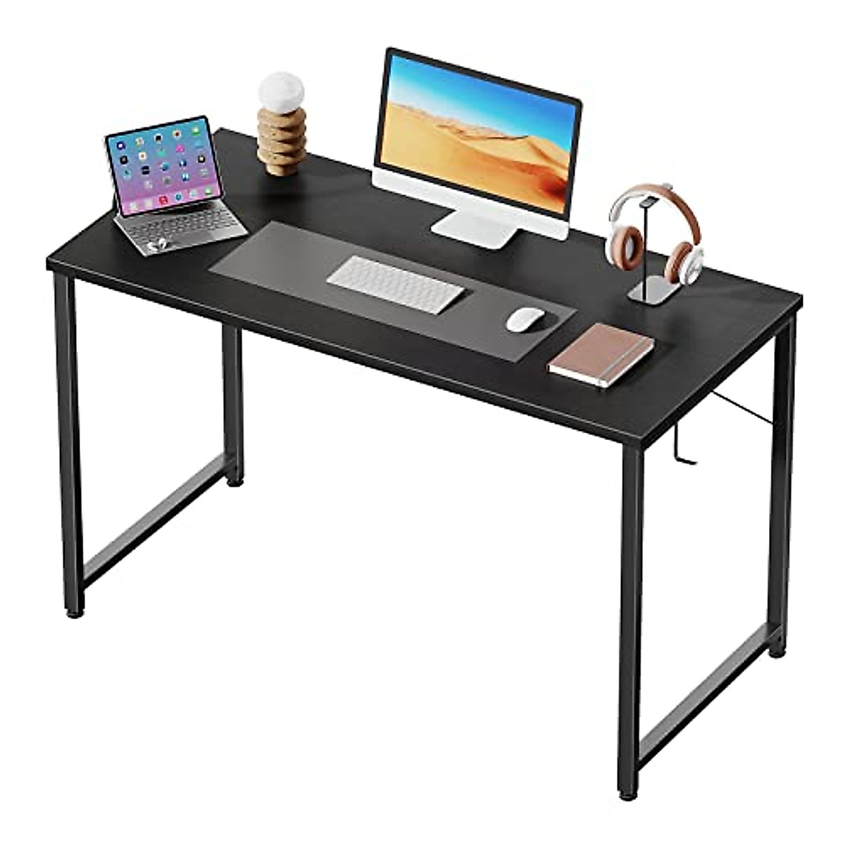 Flrrtenv 39 Inch Computer Desk, Home Office Desk, Small Writing Desk, Wood PC Desk, Modern Simple Study Desk, Black