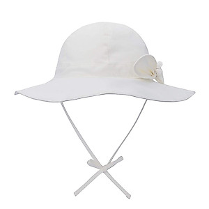 Durio Baby Girl Sun Hat Baby Girl Gifts Cute Bowknot Summer Baby Girl Hat Toddler Girl Hat UPF 50+ Toddler Girl Sun Hat Ivory White Bowknot 6-12 Months