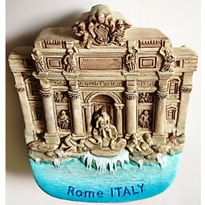WitnyStore Tiny Trevi Fountain or Fontana di Trevi in Rome Italy Southern Europe Tourist Attractions Resin Refrigerator Magnet Traveler Souvenir Gift Memento 3D Fridge Magnets