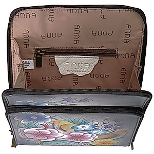 Anna by Anuschka Tall Zip-Around Cross Body, Vintage Garden Grey