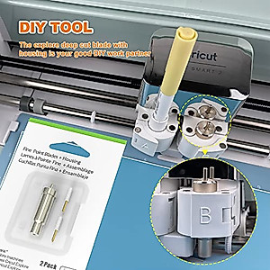 Premium Fine Point Cut Housing + Replacement Fine point Blade Compatible with Cricut Explore Air2/ Air3/ Cricut Maker/Maker 3 , Cut Thin to Medium Thickness Materials, Original Version(2 Blades) (Gold)