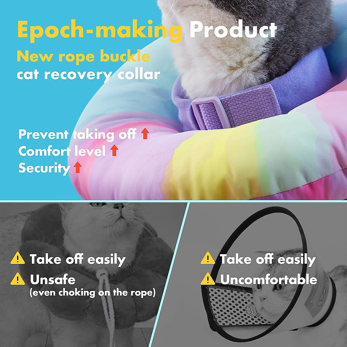 EWES Cat Cone Collar Soft M Size Alternative Neck Cones to Stop Licking for Cats Dogs Kitten Comfy Elizabethan Collars After Surgery Neuter Cat Dog Donut Collar for Pet e Collar Recovery Shame