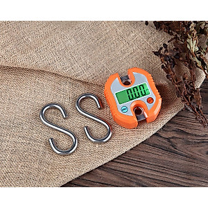 Klau Portable Digital Scale 150 kg / 300 lb Heavy Duty Crane Scale Hanging Scales LCD Display with Backlight for Home Farm Hunting Outdoor Orange