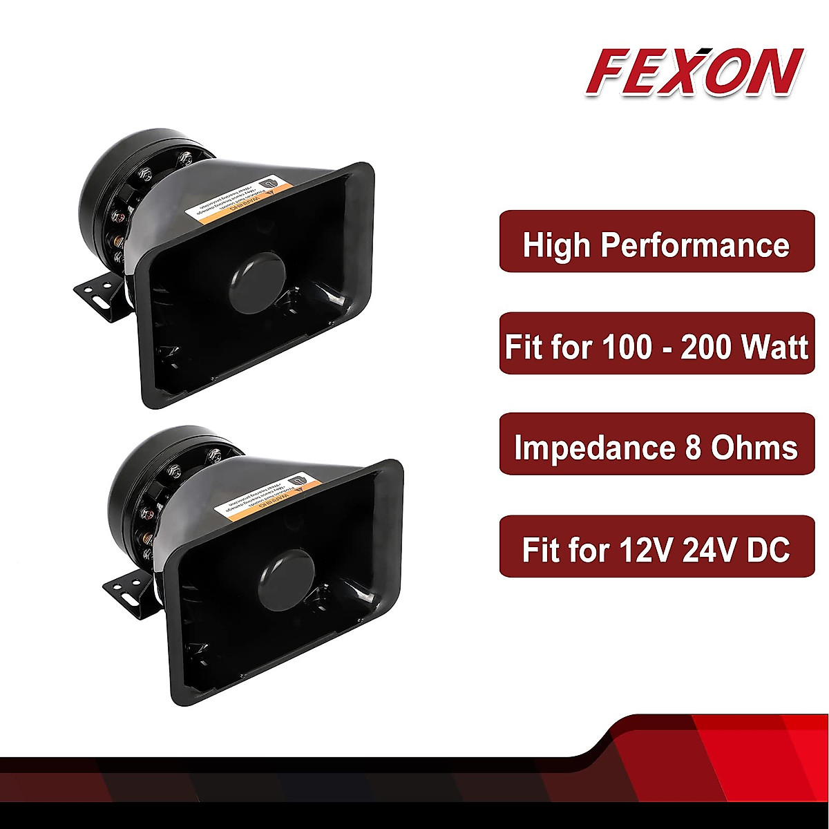 High Performance Siren Speaker Compatible with Any 100-200 Watt Siren 100W 200W(2 pcs)